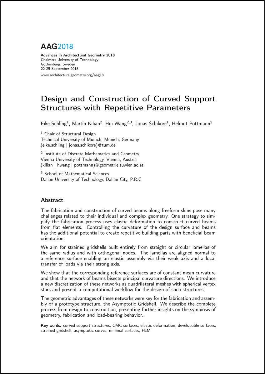 Design and Construction of Curved Support Structures with Repetitive ...