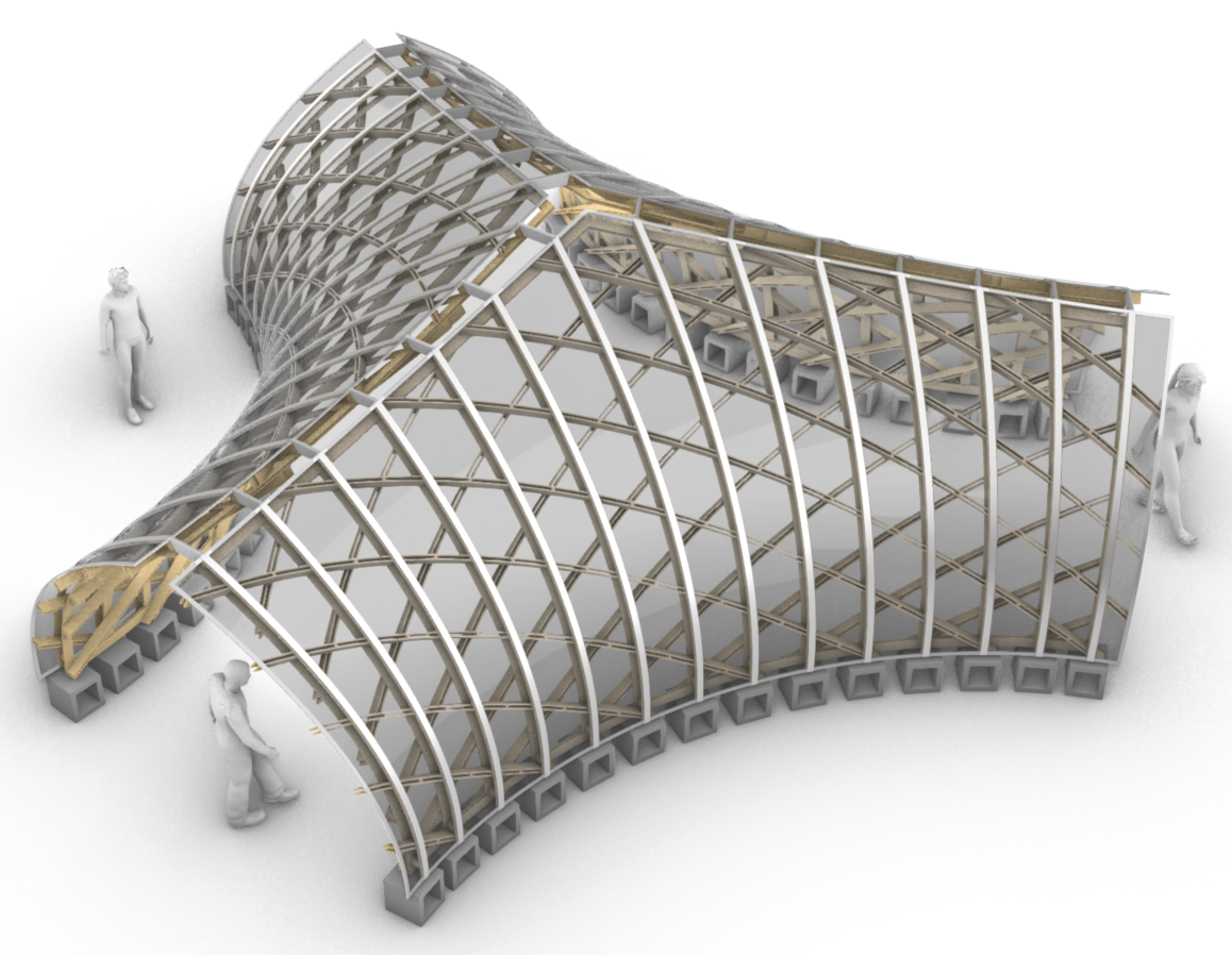 Asymptotic Geodesic Timber Vault – Construction | Eike Schling