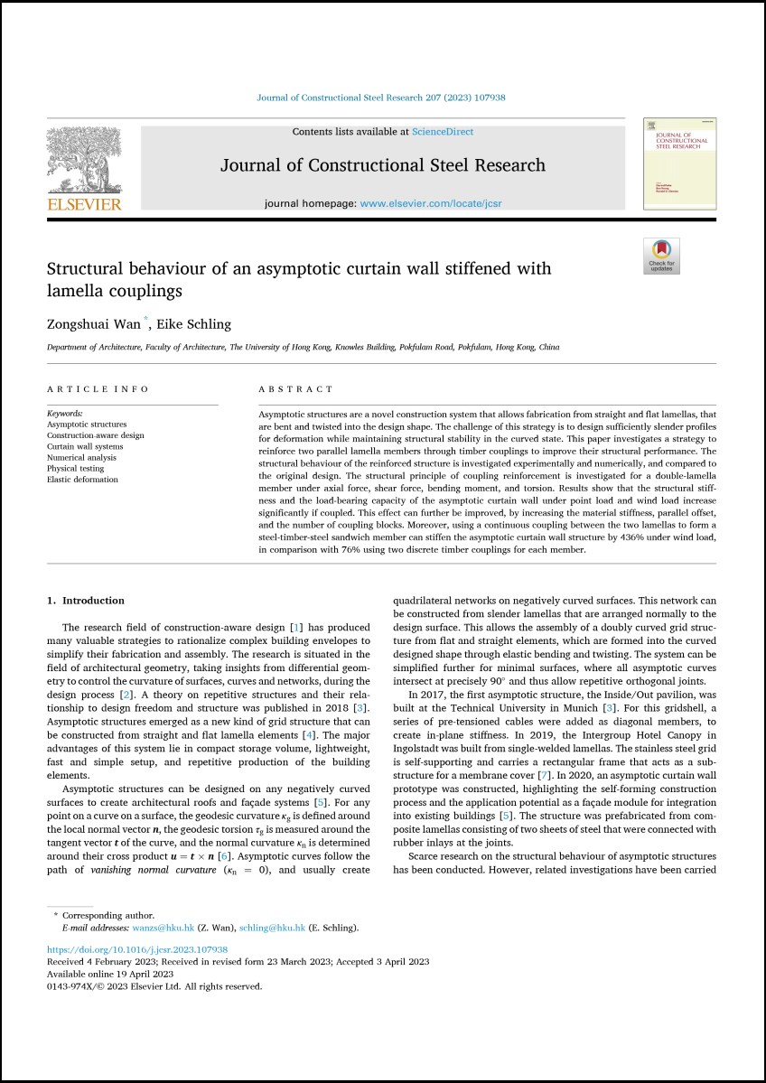 Structural Behaviour of Lamella Couplings | Eike Schling